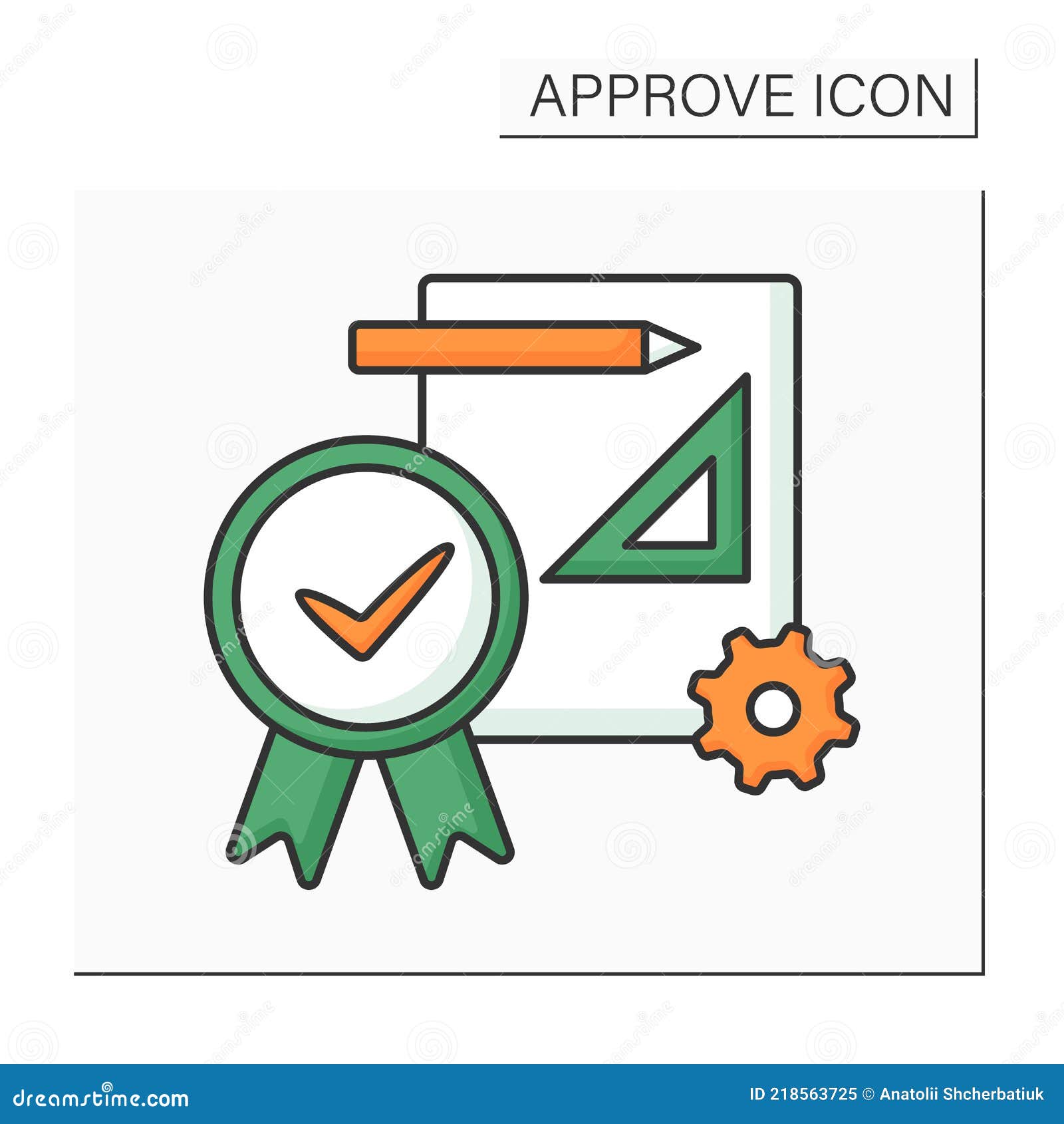 Approve project color icon stock vector. Illustration of document ...