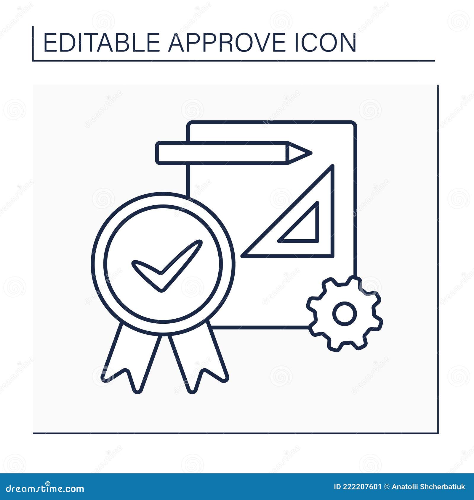 Approve project line icon stock vector. Illustration of confirmation ...