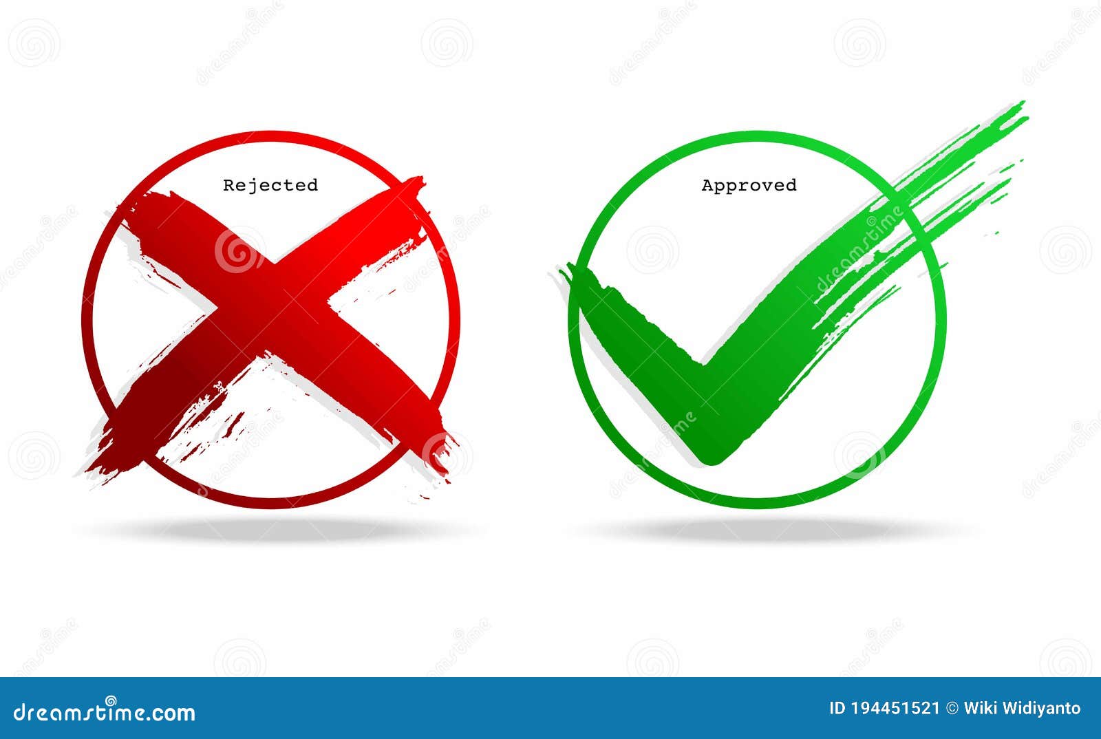 Approve and Reject with Brush Stroke.vector Illustration Stock ...