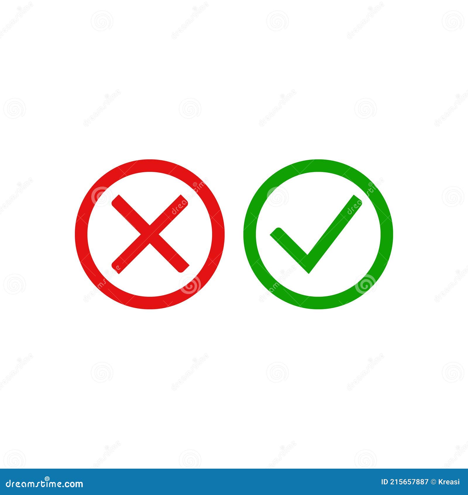 Approve and Reject Icon Flat Vector Illustration Stock Vector ...