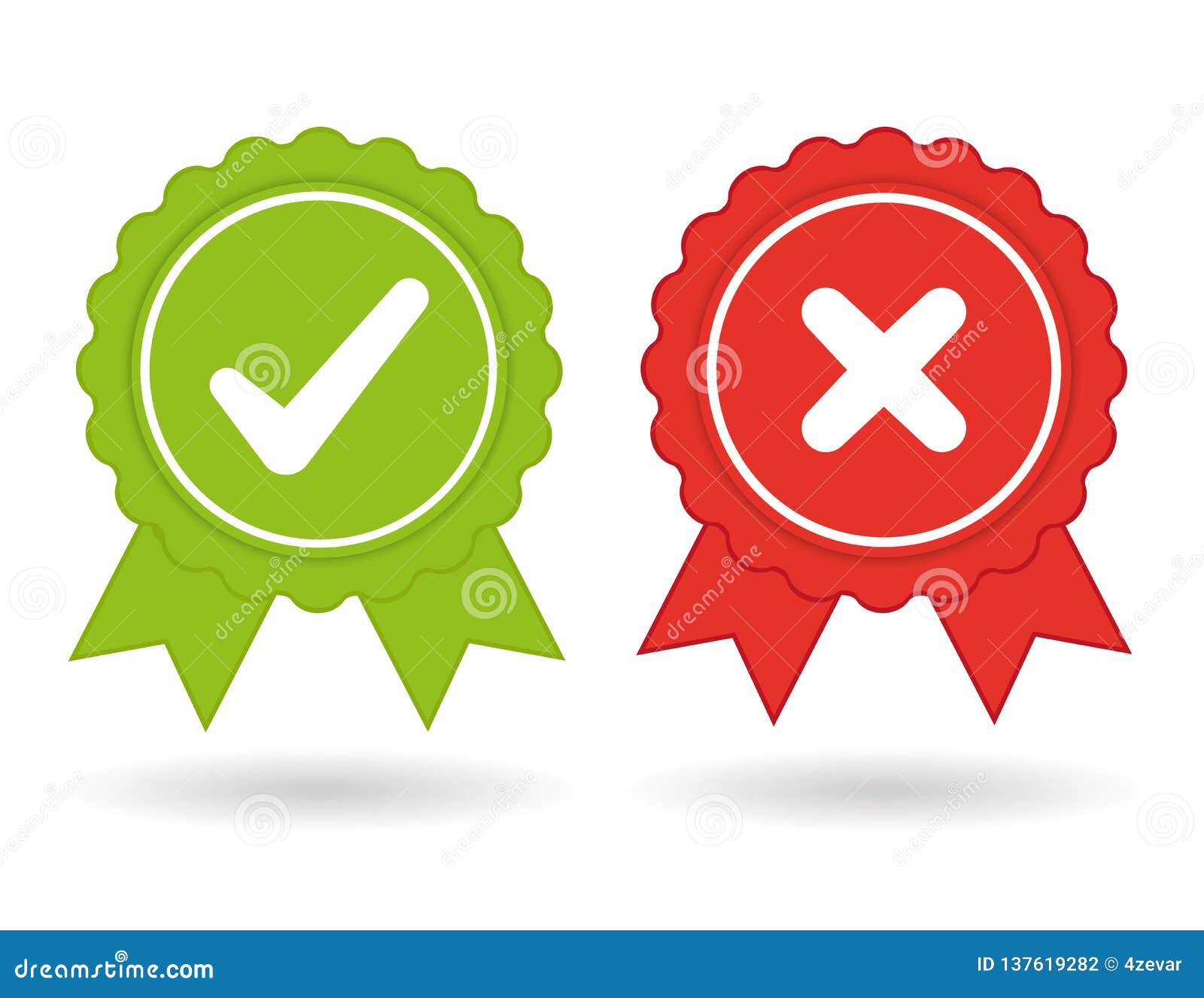 Approve and Reject Icons stock illustration. Illustration of poster ...