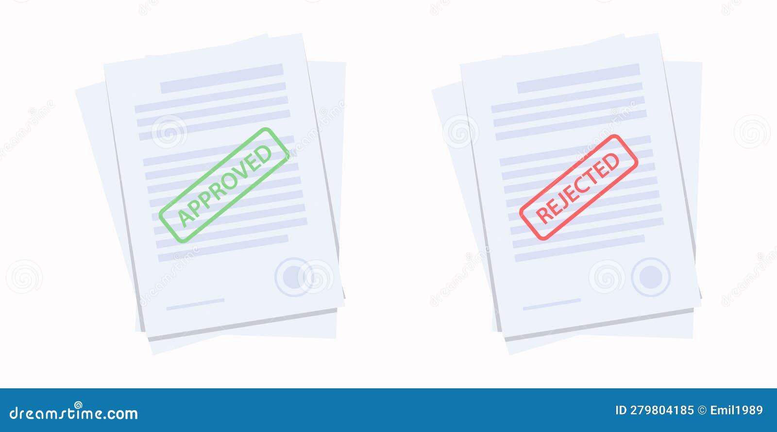 Approve and Rejected Documents. Business Concept Stock Illustration ...