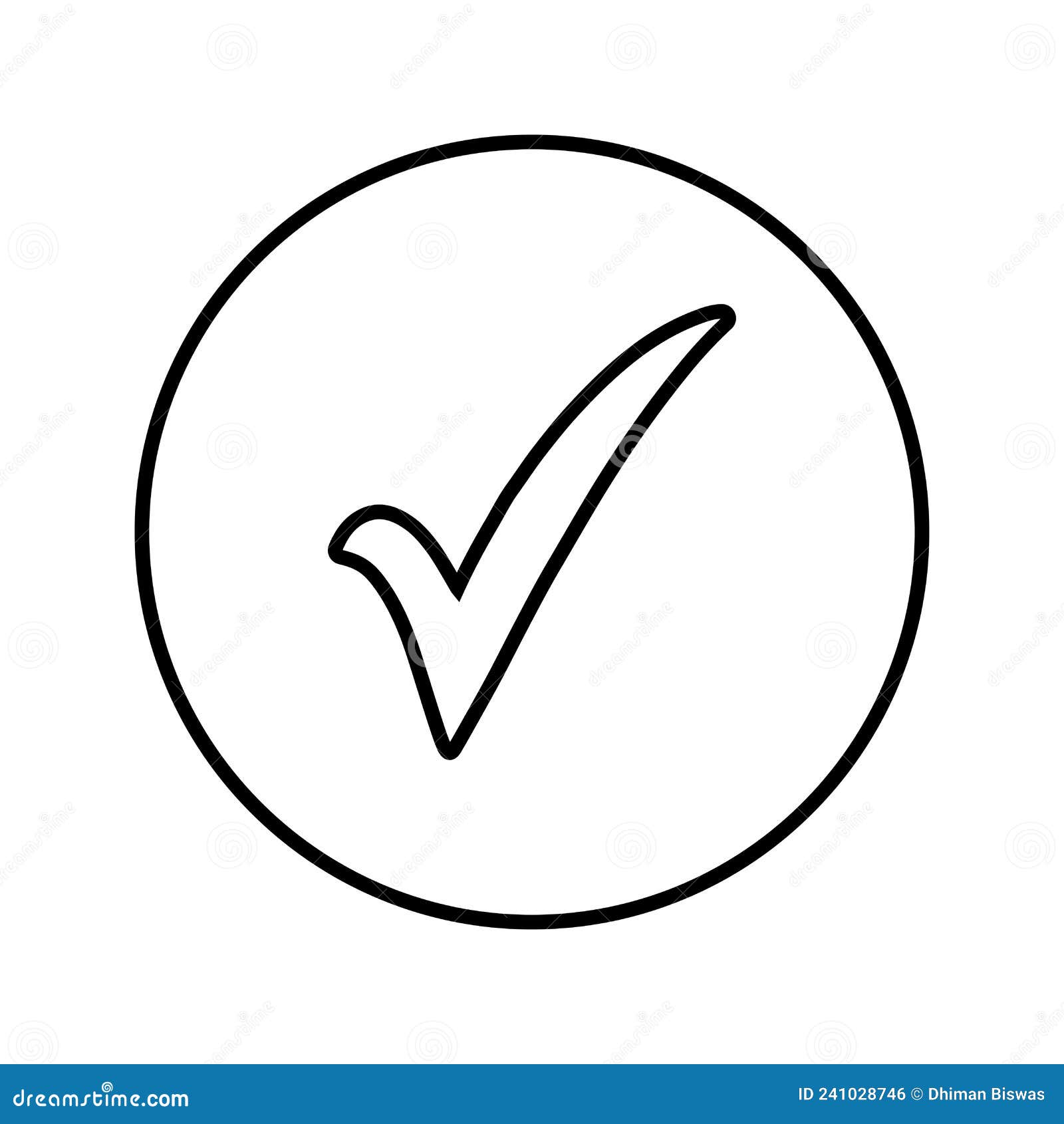 Approve, Right, Tick Mark Line Icon. Outline Vector Stock Illustration ...