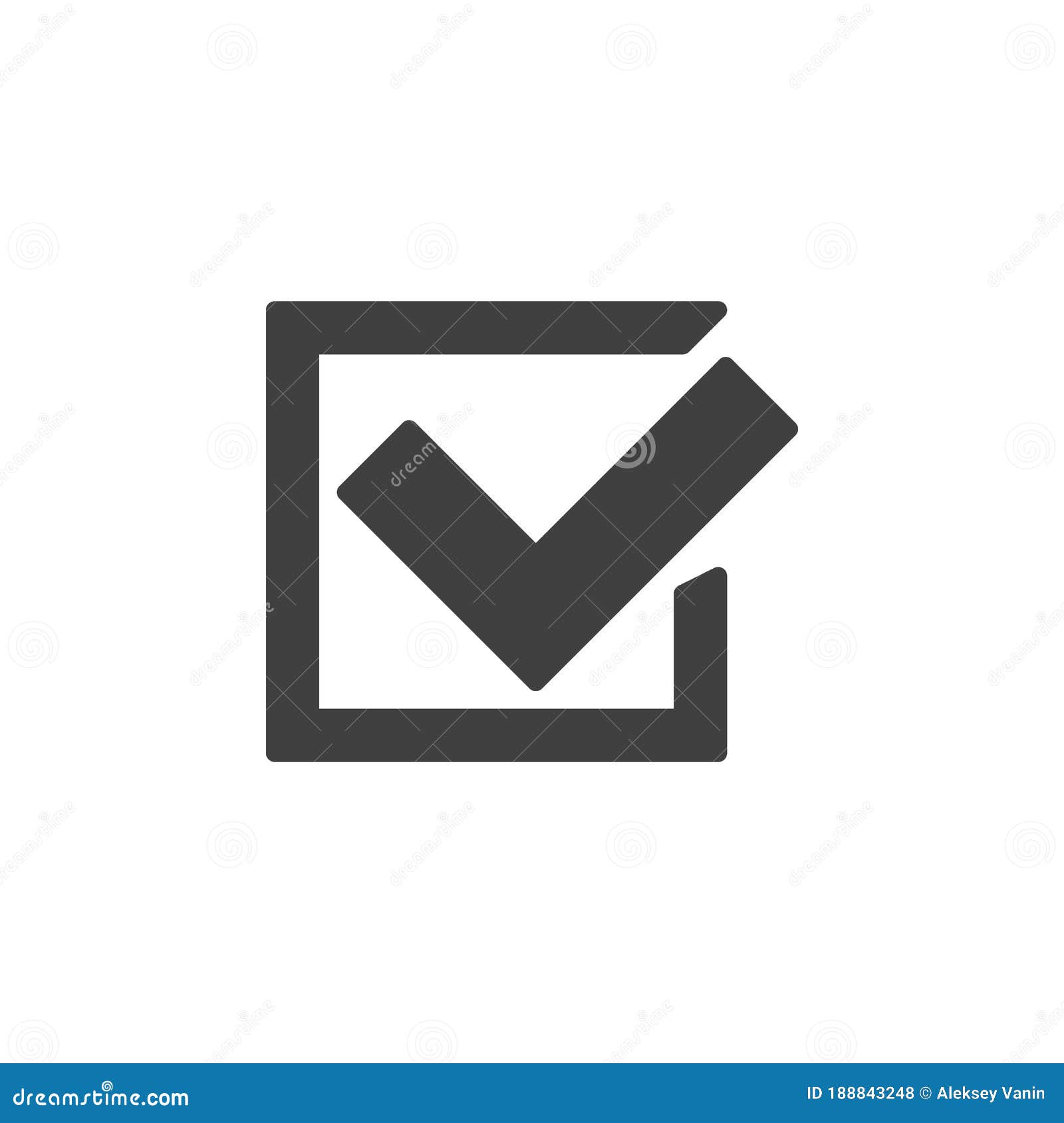 Approve, tick vector icon stock vector. Illustration of filled - 188843248