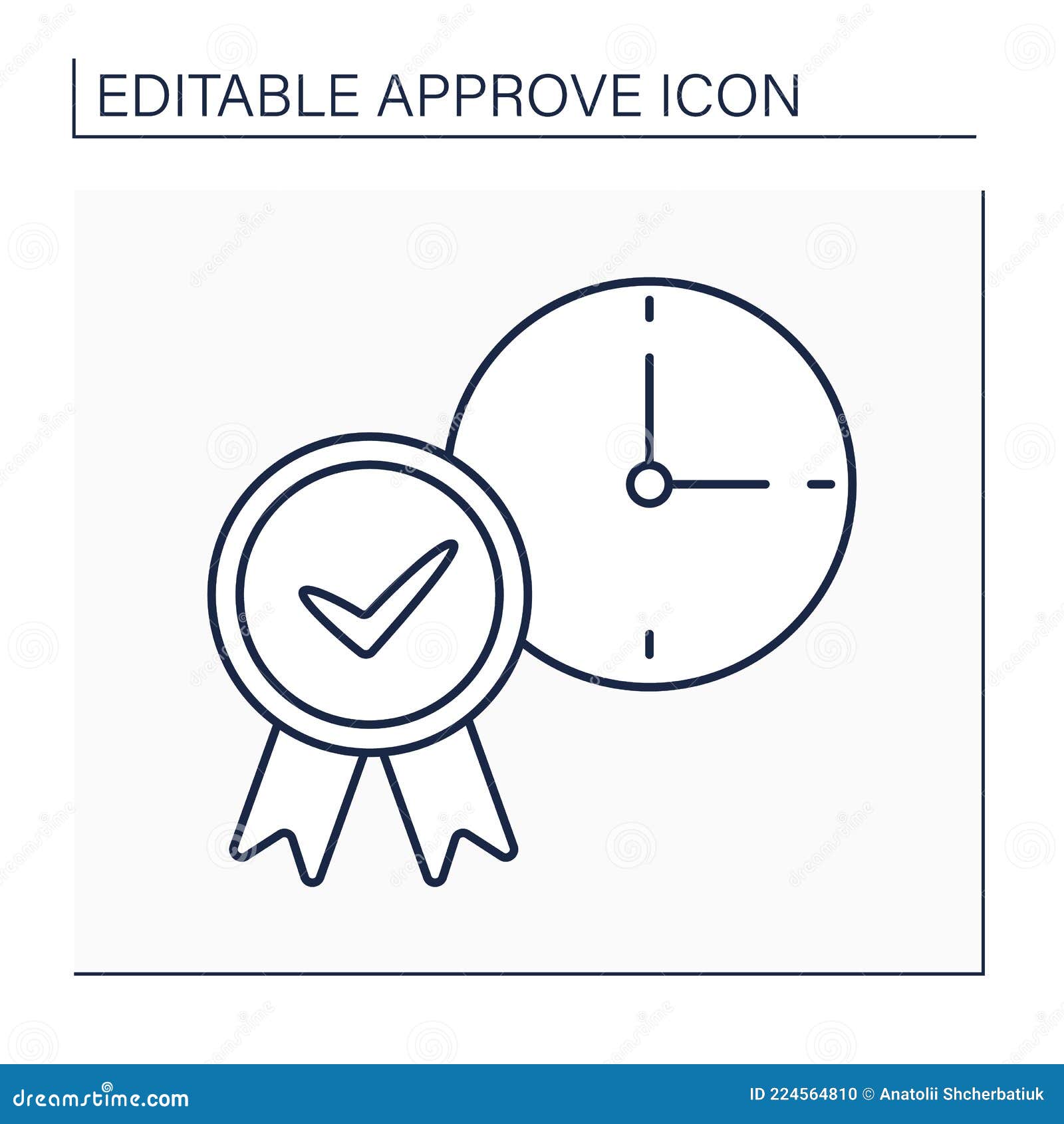 Approve time line icon stock vector. Illustration of agreement - 224564810
