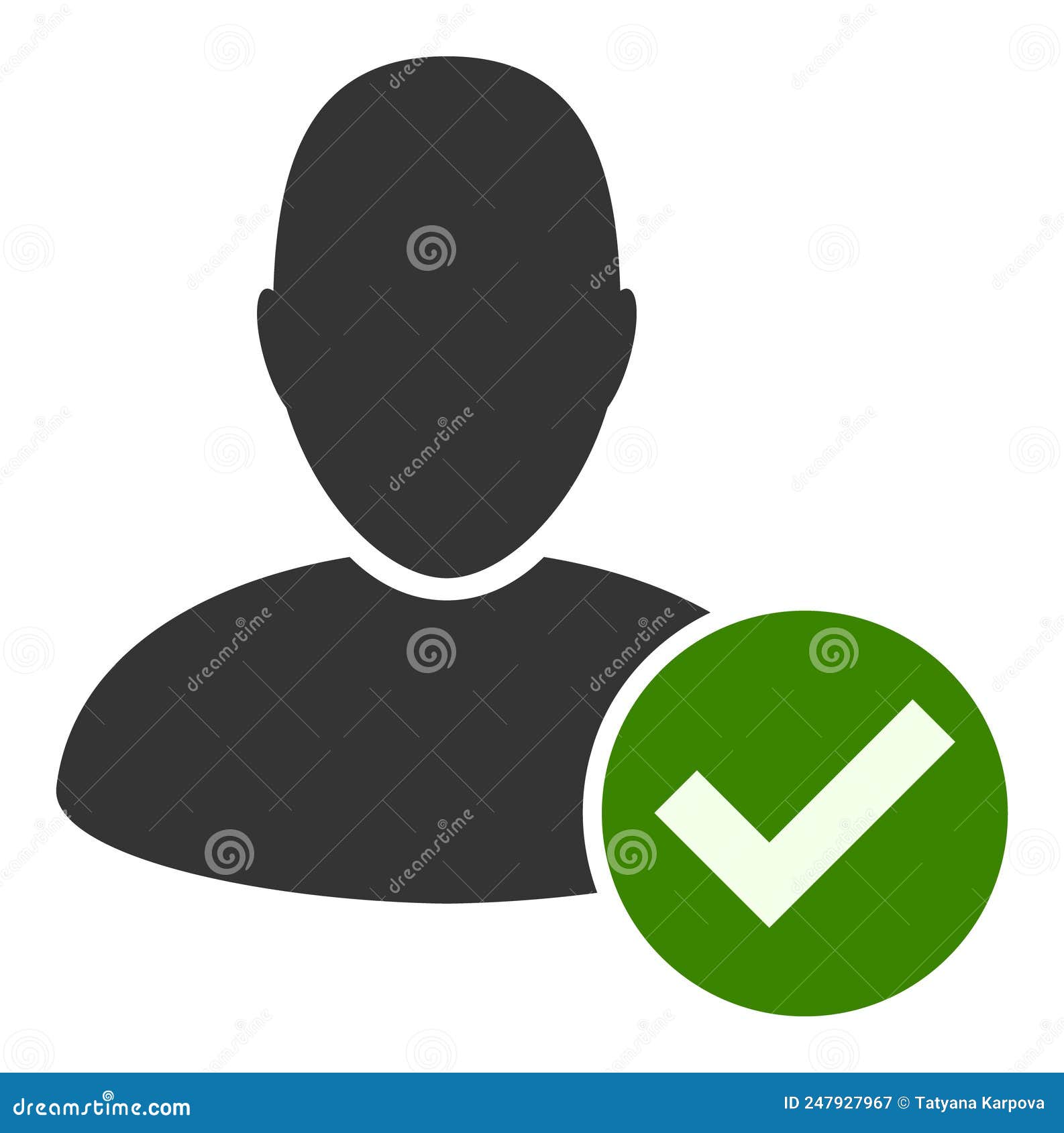 Approve User Vector Icon Flat Illustration Stock Vector - Illustration ...