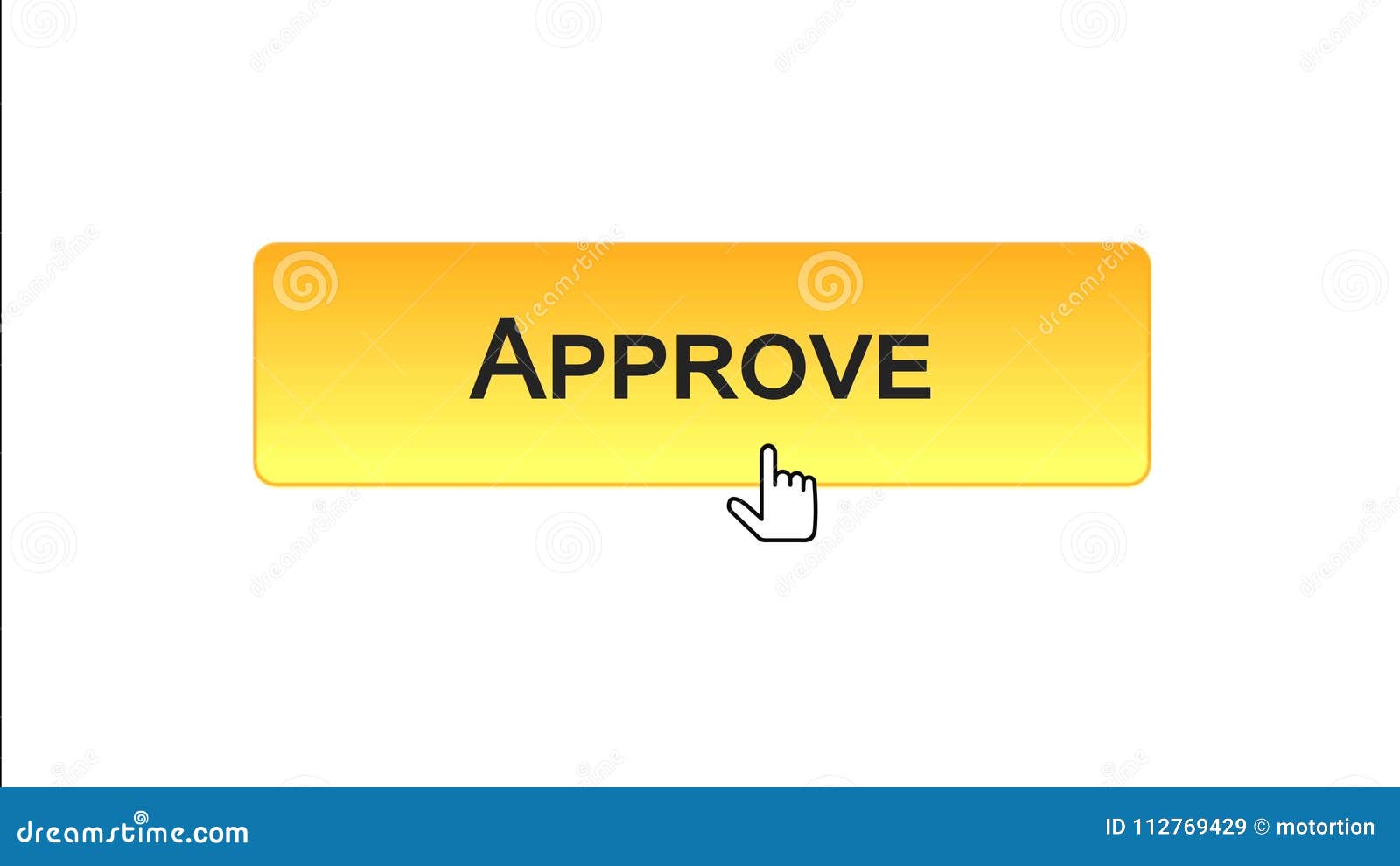 Approve Web Interface Button Clicked with Mouse Cursor, Orange Color ...