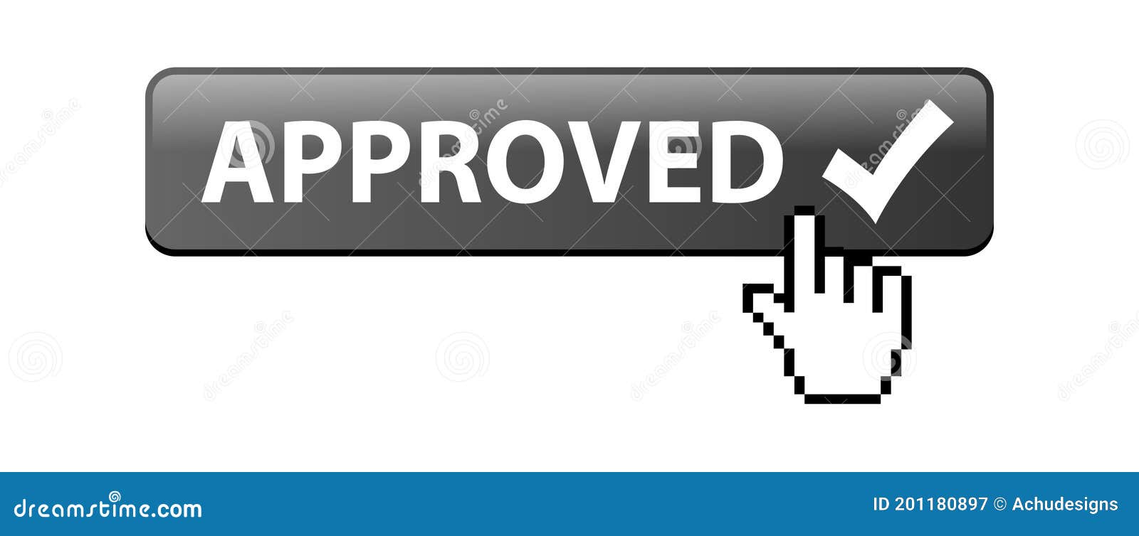 Approved button stock vector. Illustration of auction - 201180897
