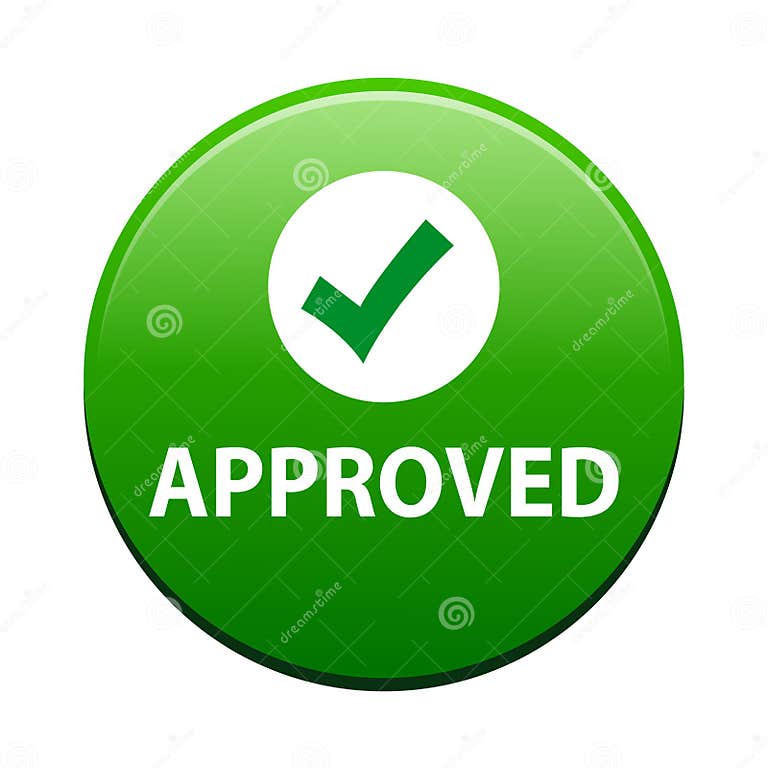 Approved button stock vector. Illustration of approved - 201181233