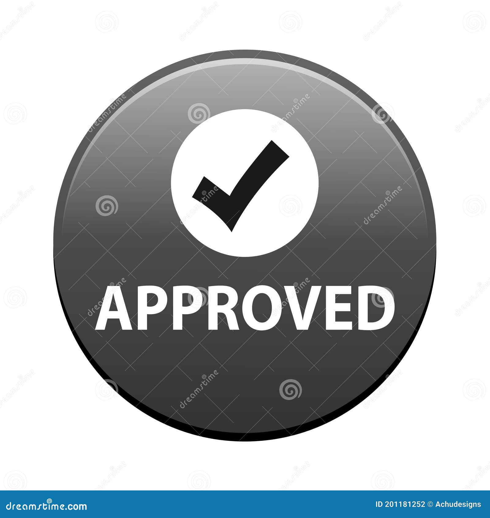 Approved button stock vector. Illustration of click - 201181252