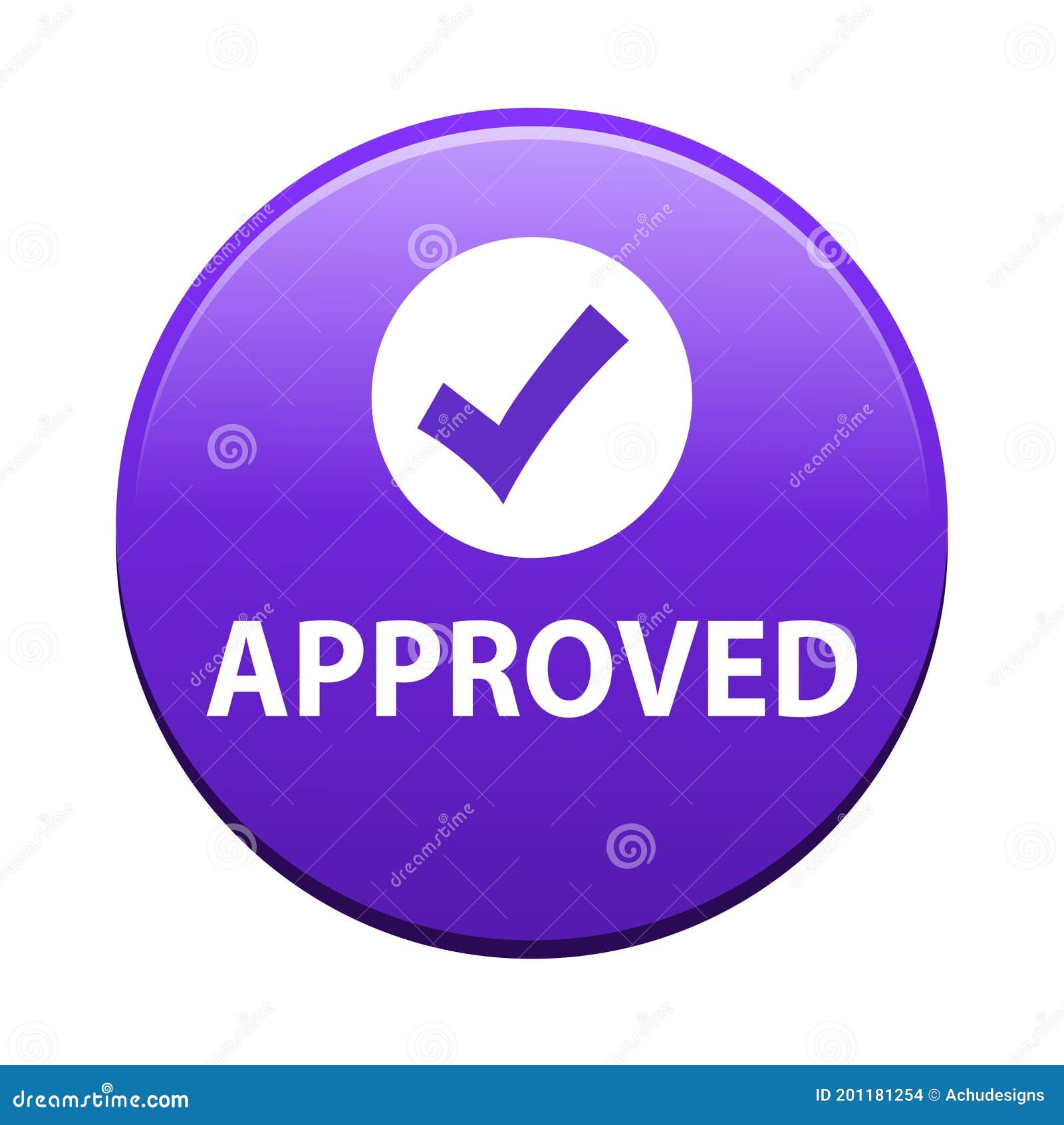 Approved button stock vector. Illustration of assurance - 201181254