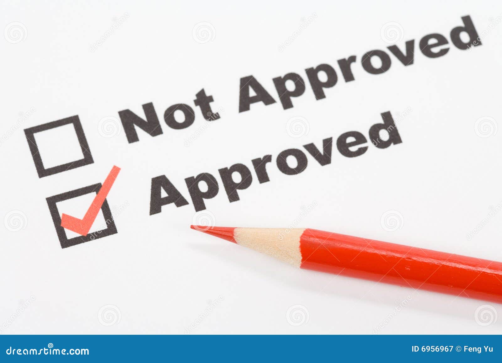 Approved stock image. Image of check, decisions, pencil - 6956967