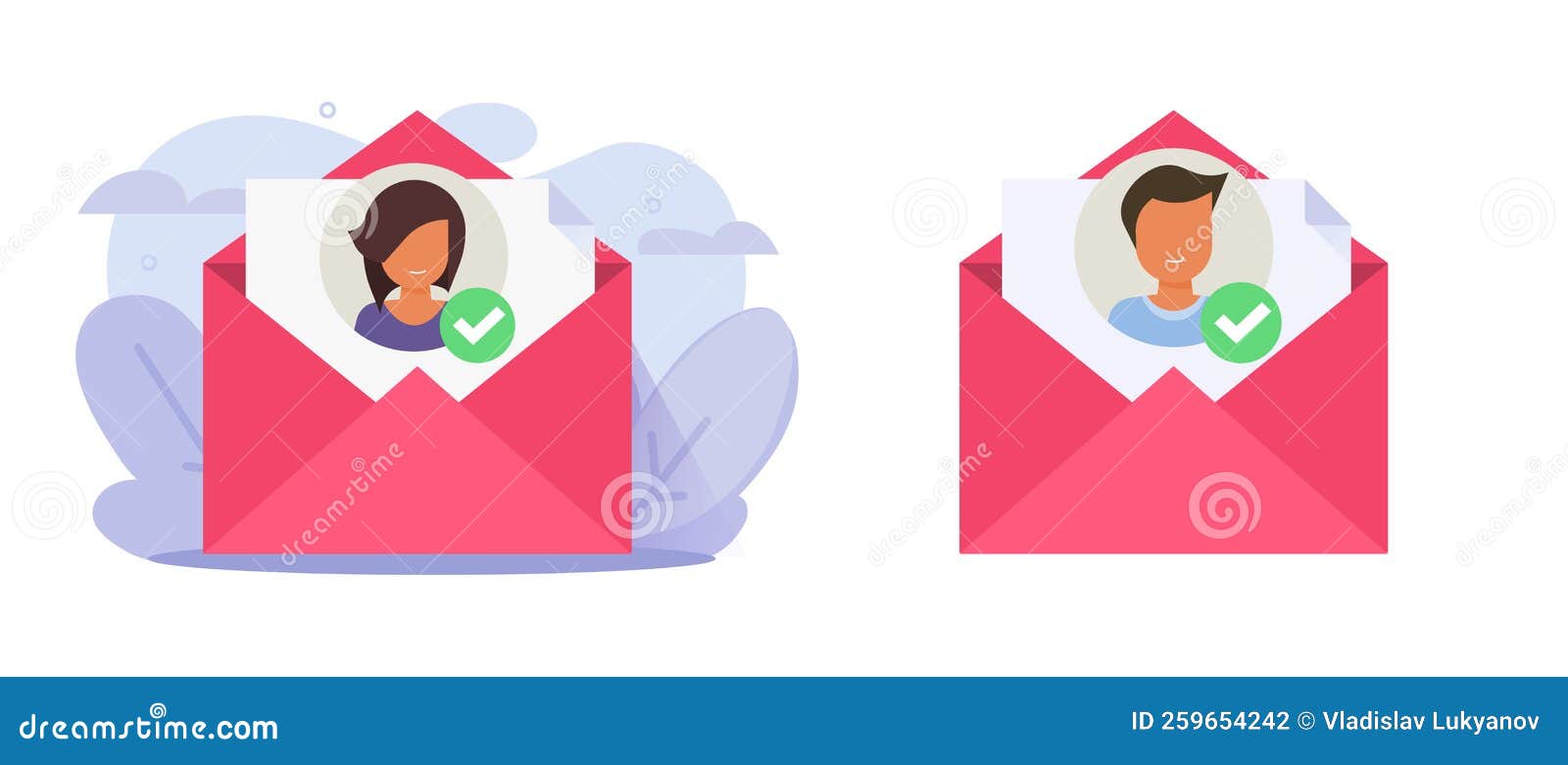 Approved Account Email Message Icon Identity User Check Vector or Mail ...