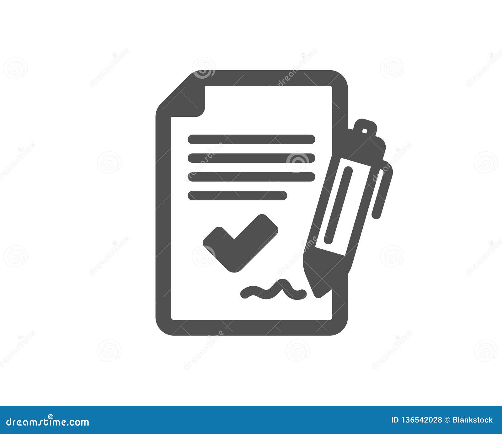 Approved Agreement Icon. Sign Document Symbol. Vector Stock Vector ...