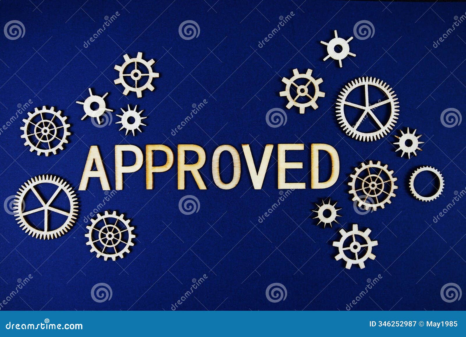 Approved Alphabet Letters with Gears Element on Navy Blue Background ...