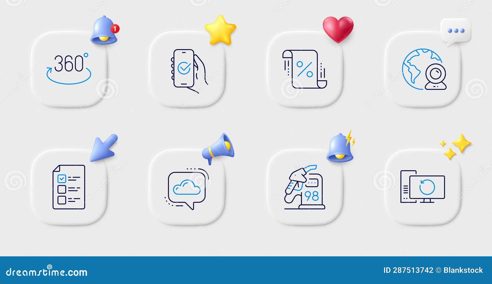Approved App, Voting Ballot and Cloud Communication Line Icons. for Web ...