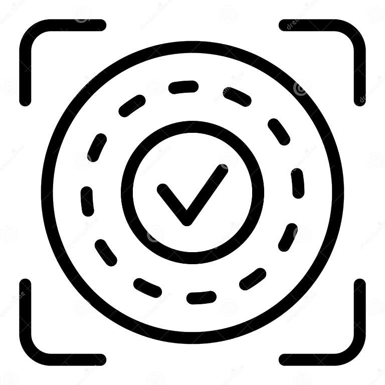 Approved Authentication Icon, Outline Style Stock Vector - Illustration ...