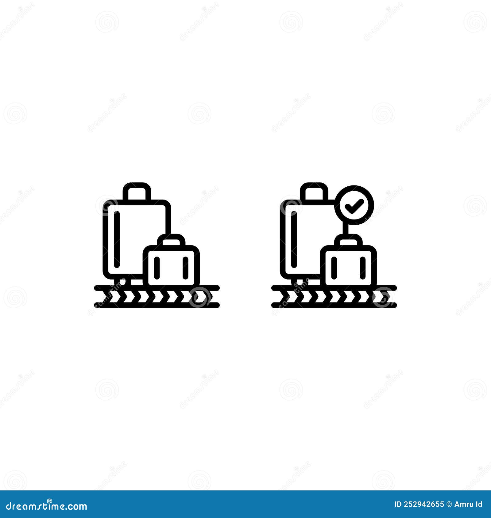 Approved Baggage Luggage Suitcase Checked Check Outline Icon, Logo, and ...