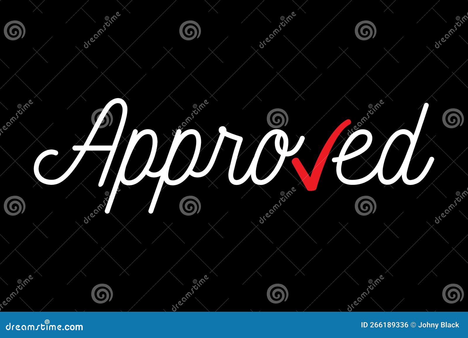 Approved Hand Drawing Lettering Design Template. Vector and ...