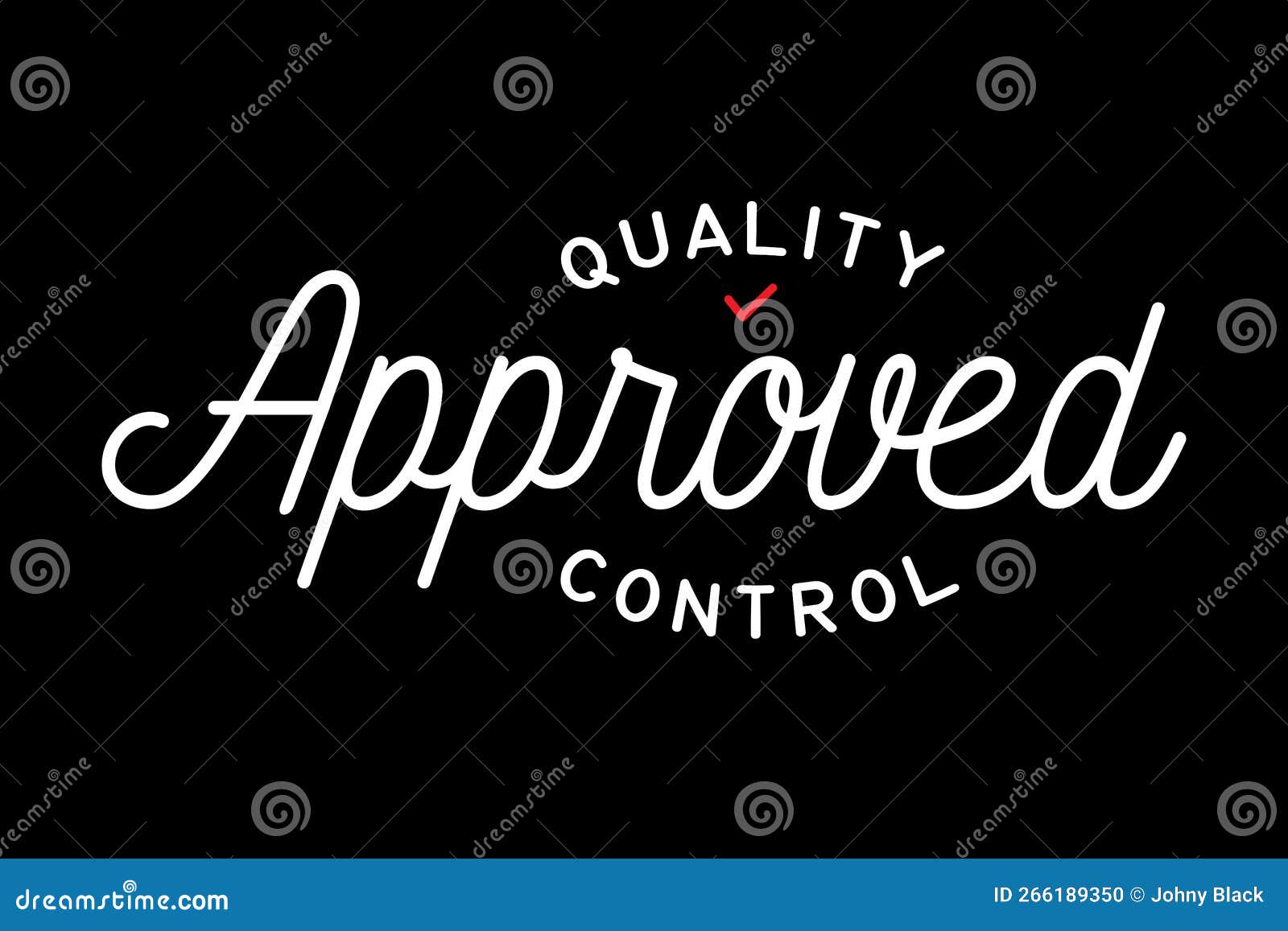 Quality Control Approved Hand Drawing Lettering Design Template. Stock ...