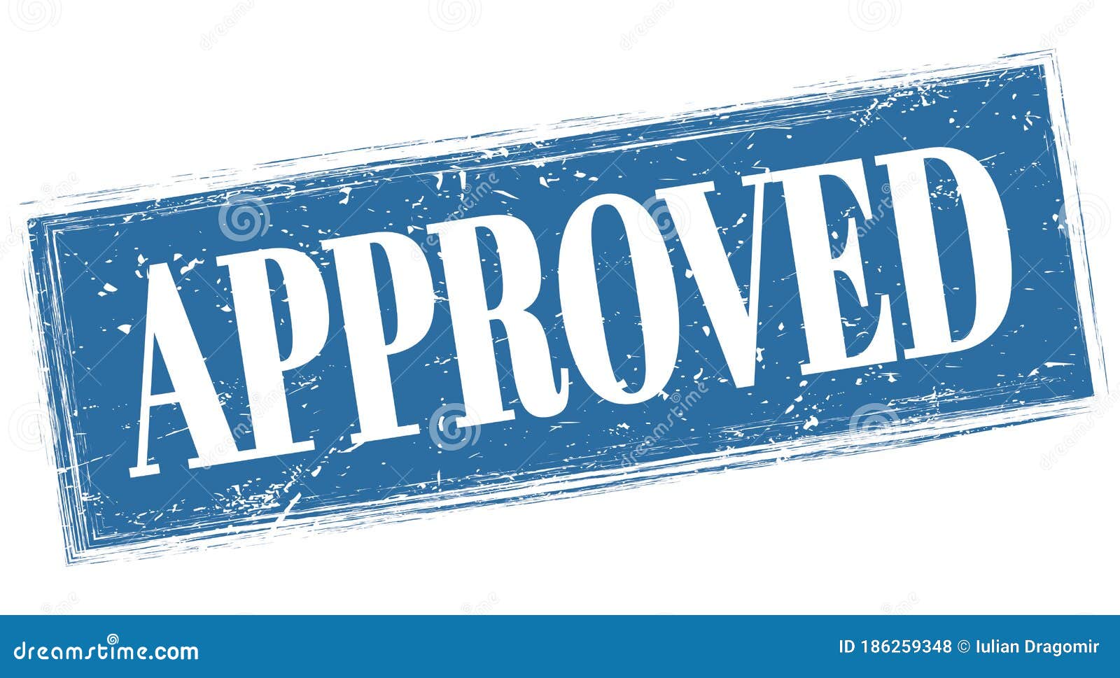 APPROVED Blue Rectangle Stamp Stock Illustration - Illustration of text ...