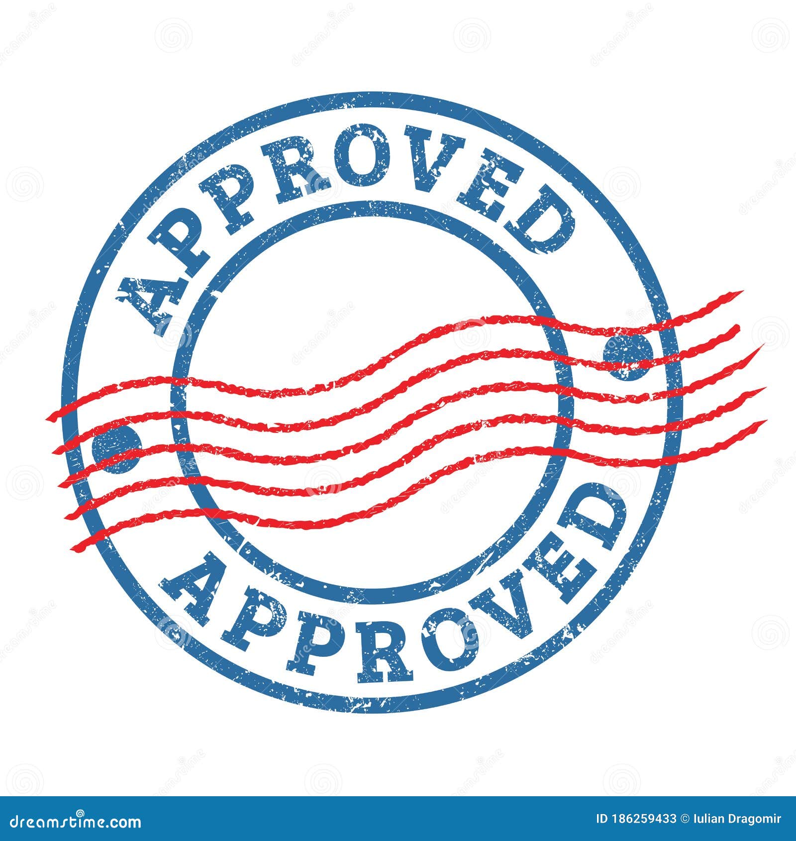 APPROVED Blue Red Round Stamp Stock Illustration - Illustration of text ...