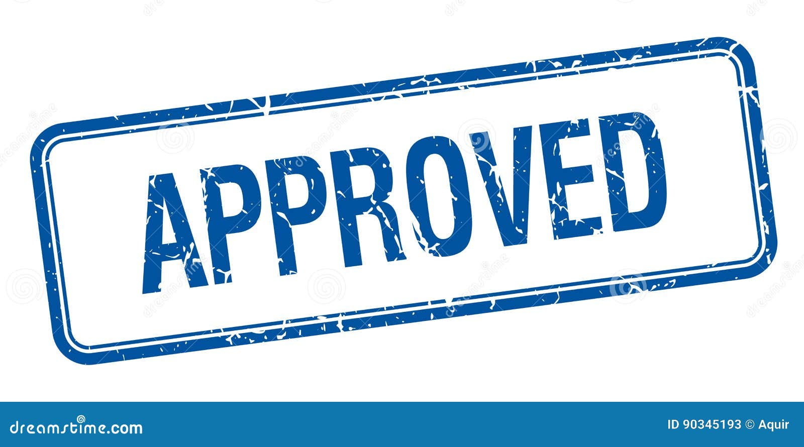 Approved Blue Square Grungy Vintage Stamp Stock Vector - Illustration ...