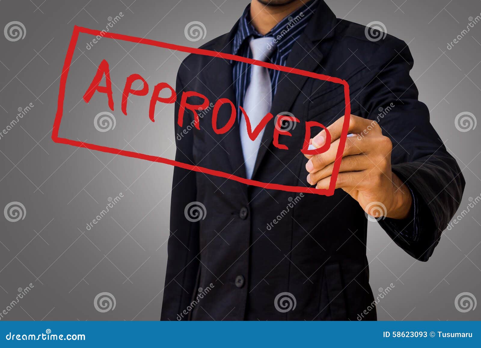 Approved by businessman stock image. Image of white, write - 58623093