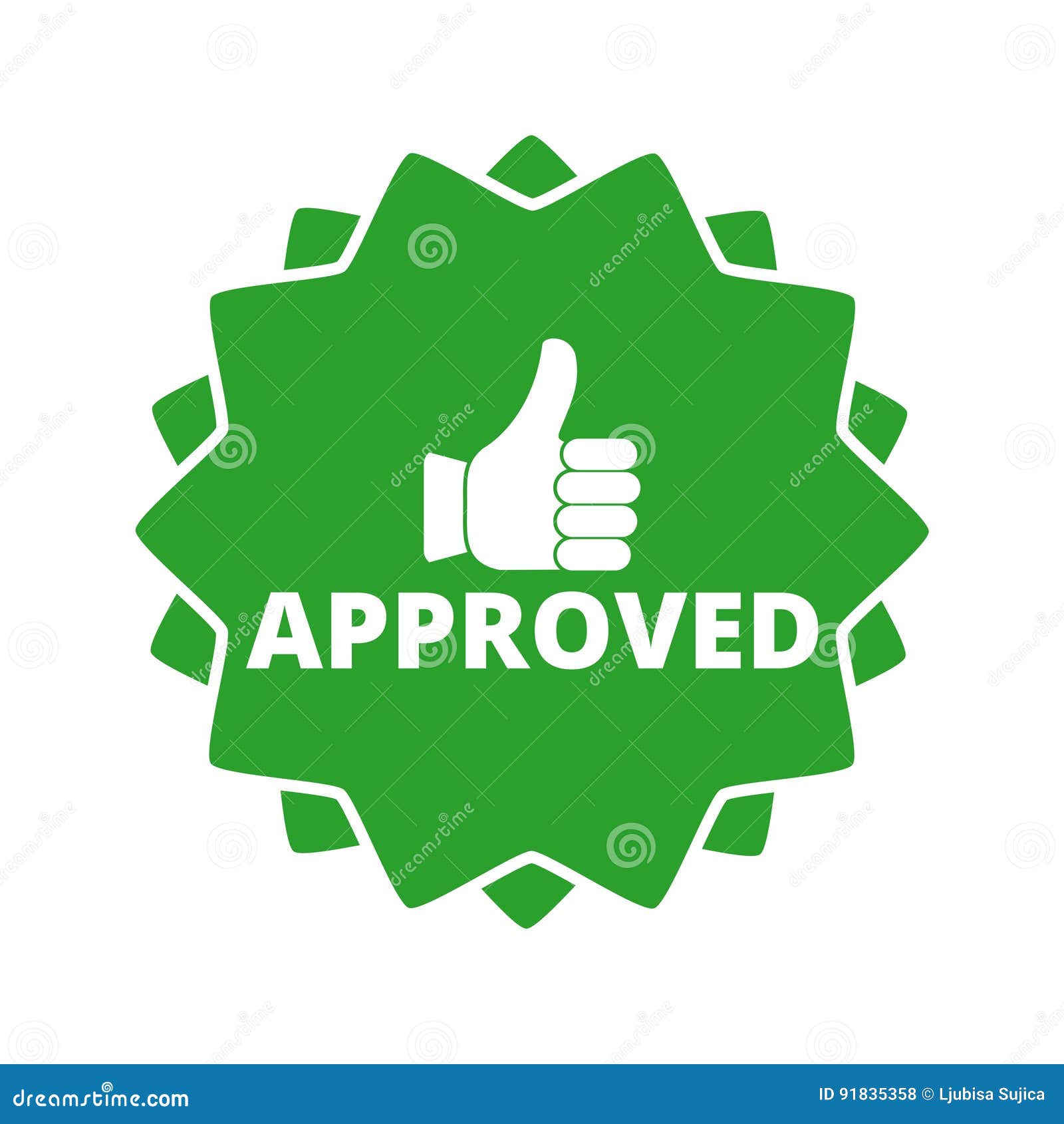 Approved button sign icon stock vector. Illustration of approved - 91835358
