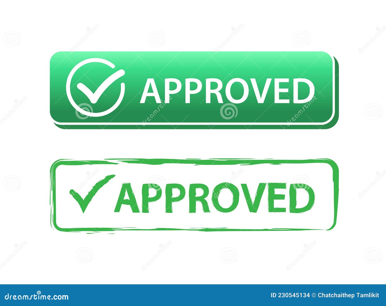 Approved Button on White Background. Design for Website and Mobile Apps ...