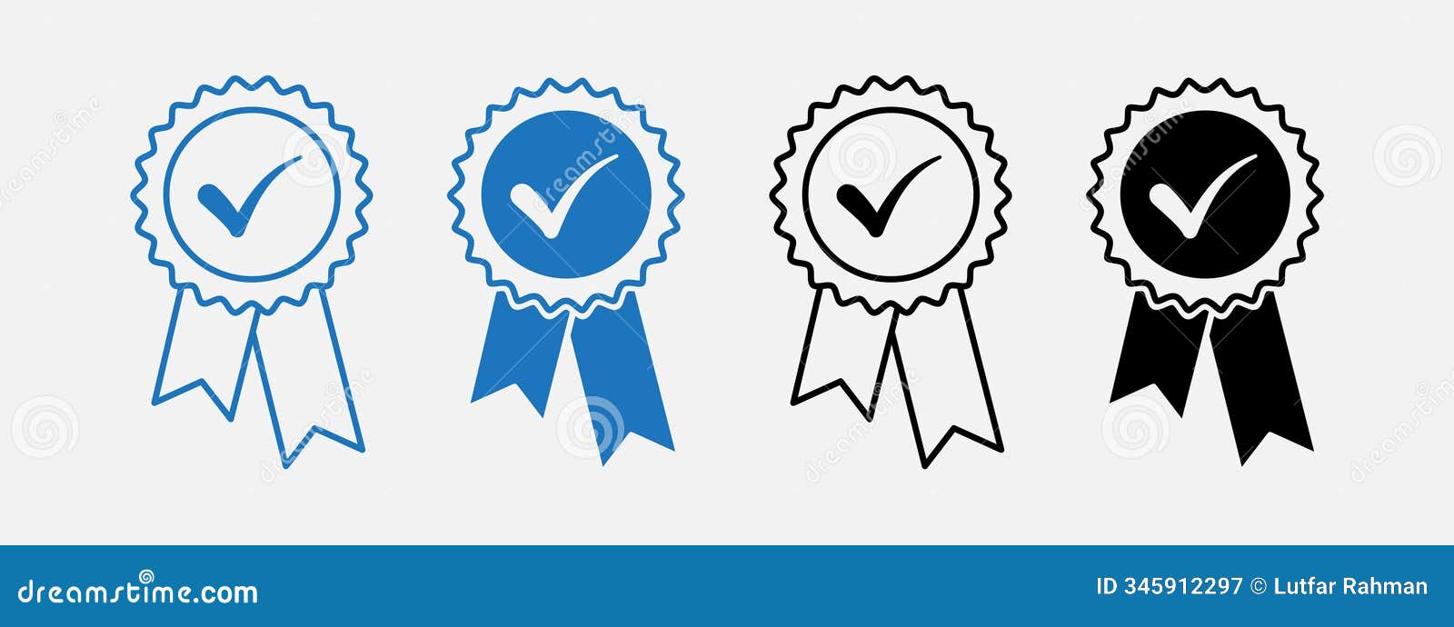 Approved or Certified Badge Correct Mark Icon Stock Illustration ...