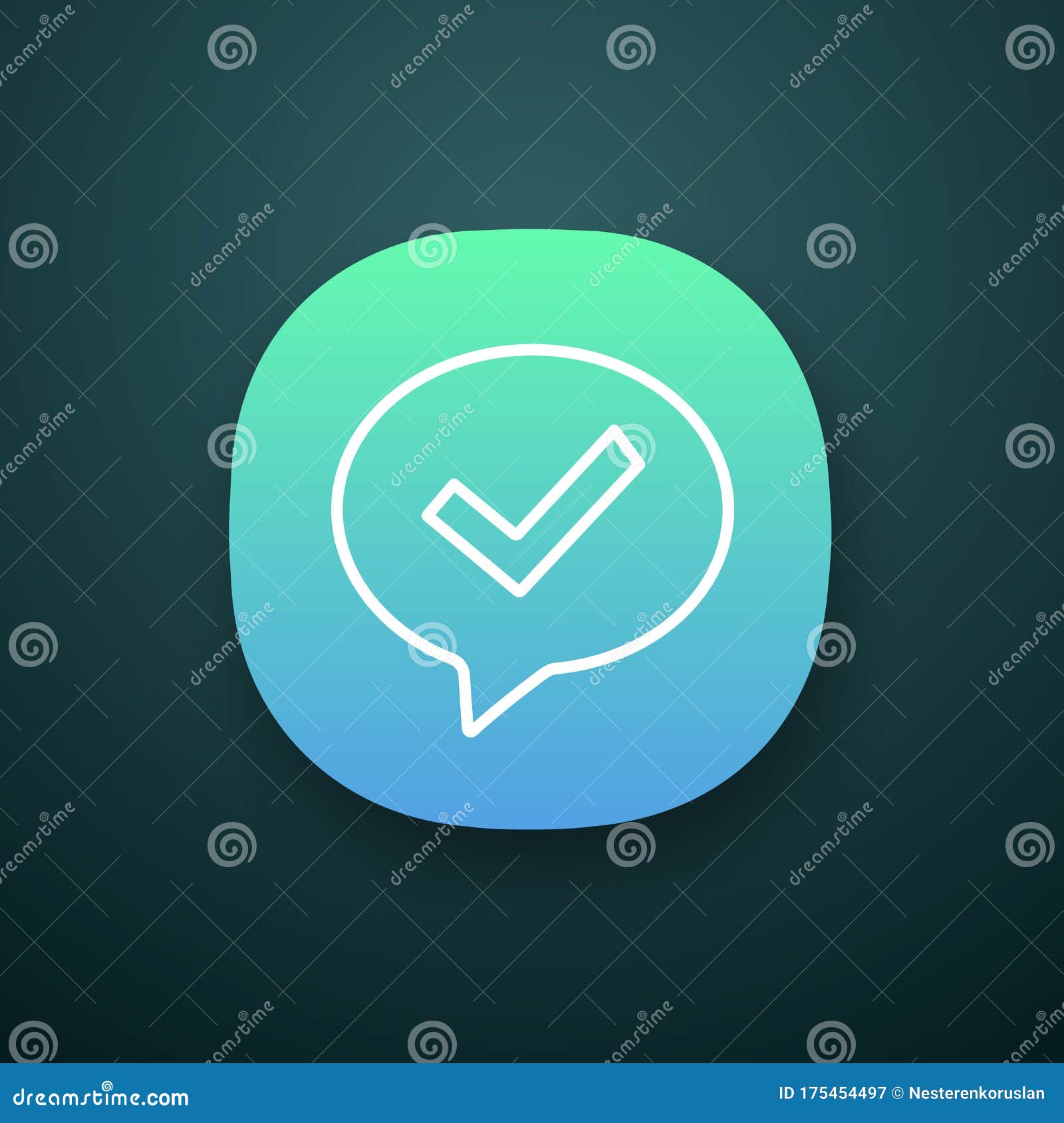 Approved chat app icon stock vector. Illustration of isolated - 175454497