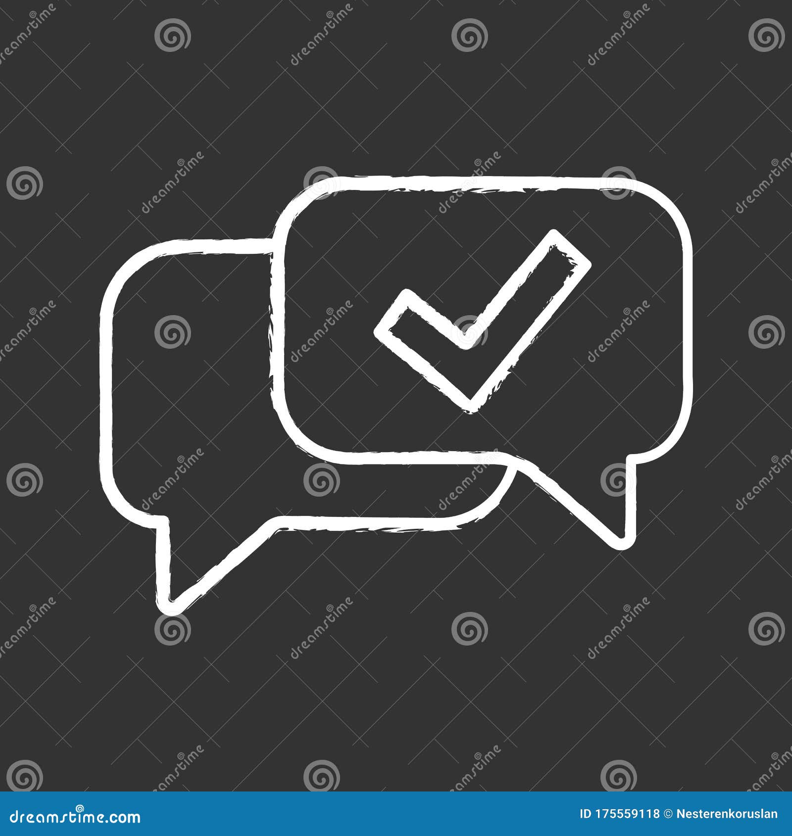 Approved chat chalk icon stock vector. Illustration of isolated - 175559118