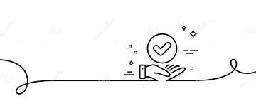 Approved Checkbox Line Icon. Accepted Sign. Continuous Line with Curl. Vector Stock Vector ...