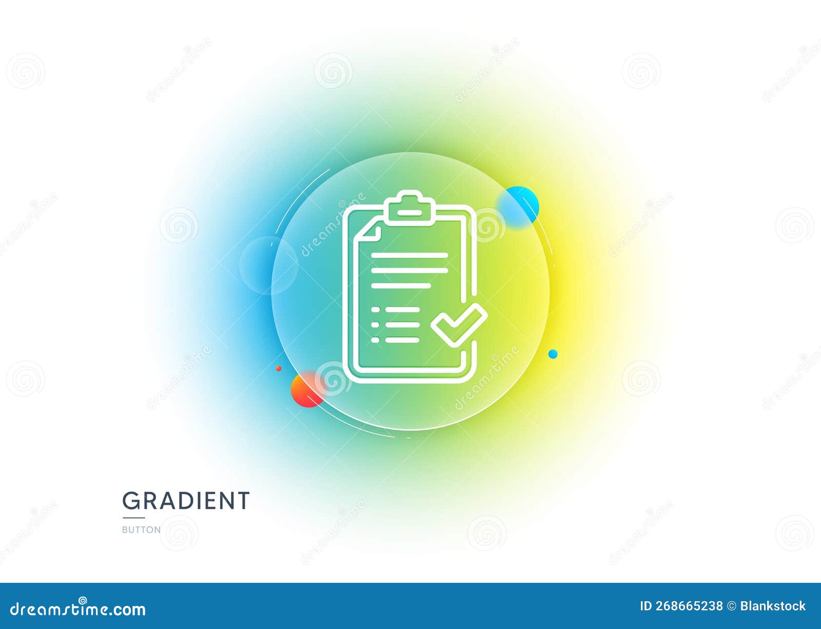 Approved Checklist Line Icon. Accepted or Confirmed Sign. Gradient Blur ...