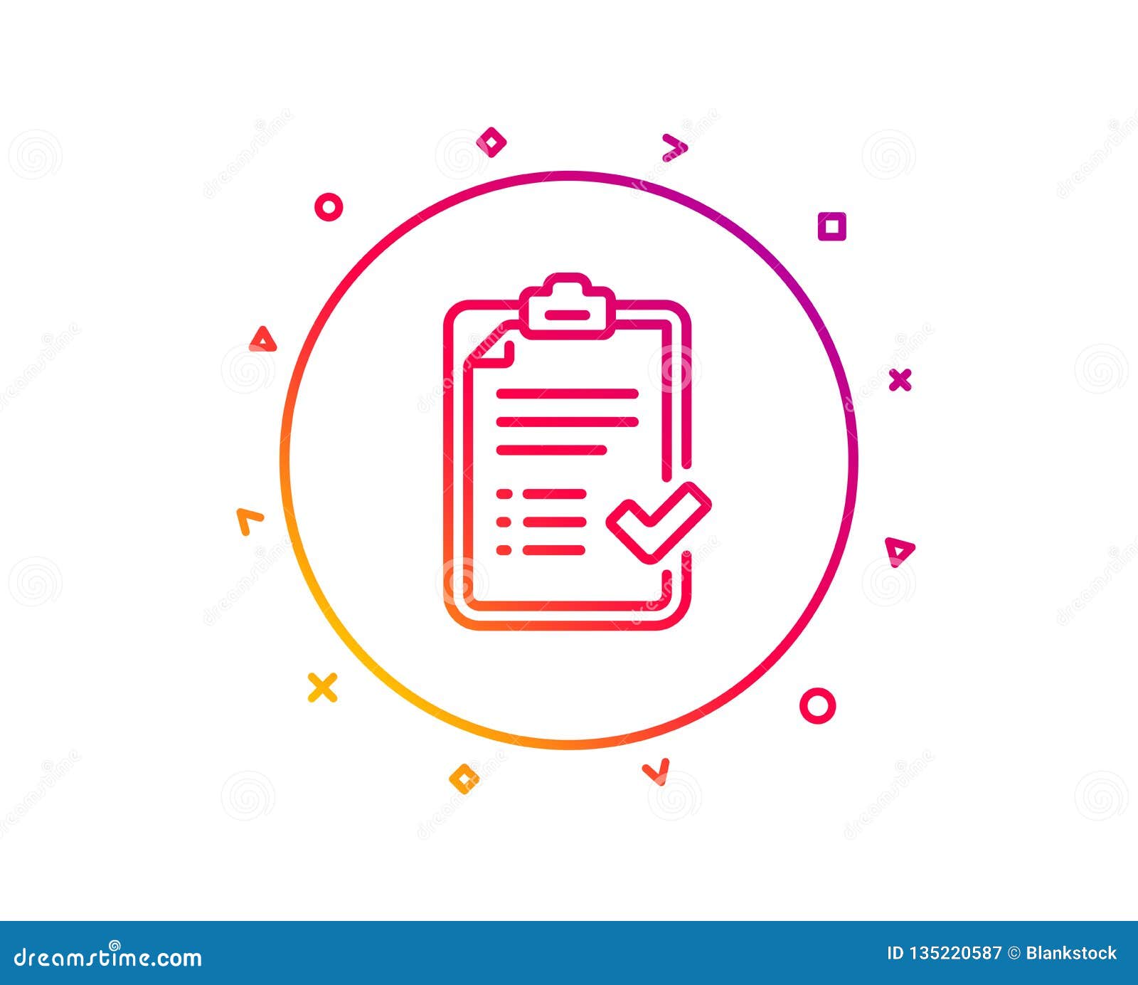 Approved Checklist Line Icon. Accepted or Confirmed Sign. Vector Stock ...