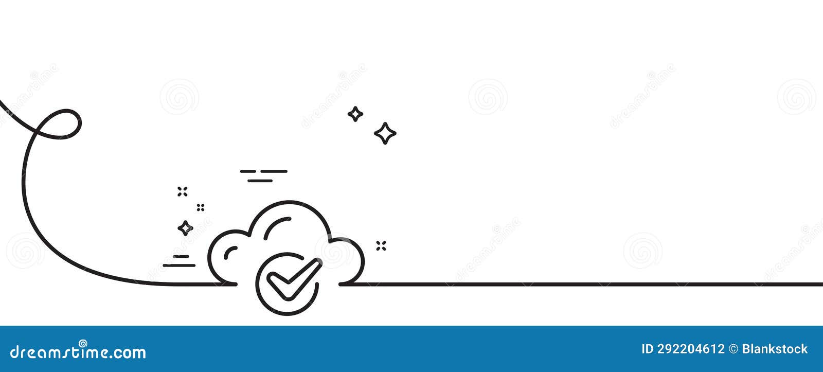 Approved Cloud Computing Line Icon Internet Data Storage Sign Continuous Line With Curl