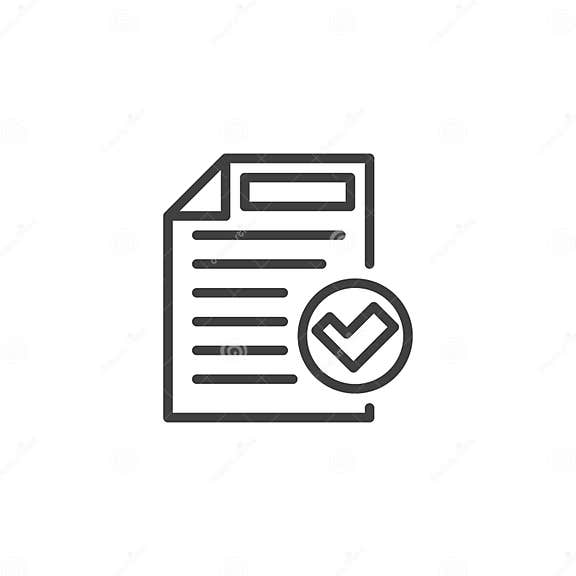 Approved Contract Line Icon Stock Vector - Illustration of success ...