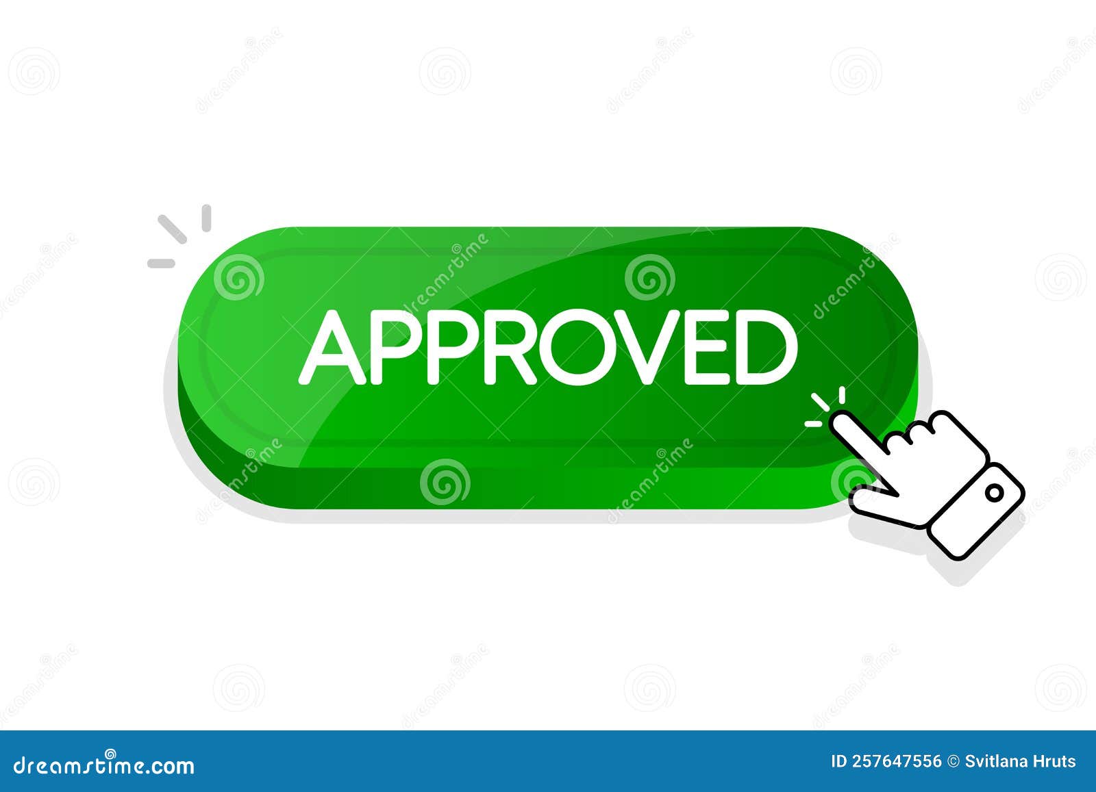 Approved 3d Button. Mouse Touched Button. Vector Illustration. Stock ...