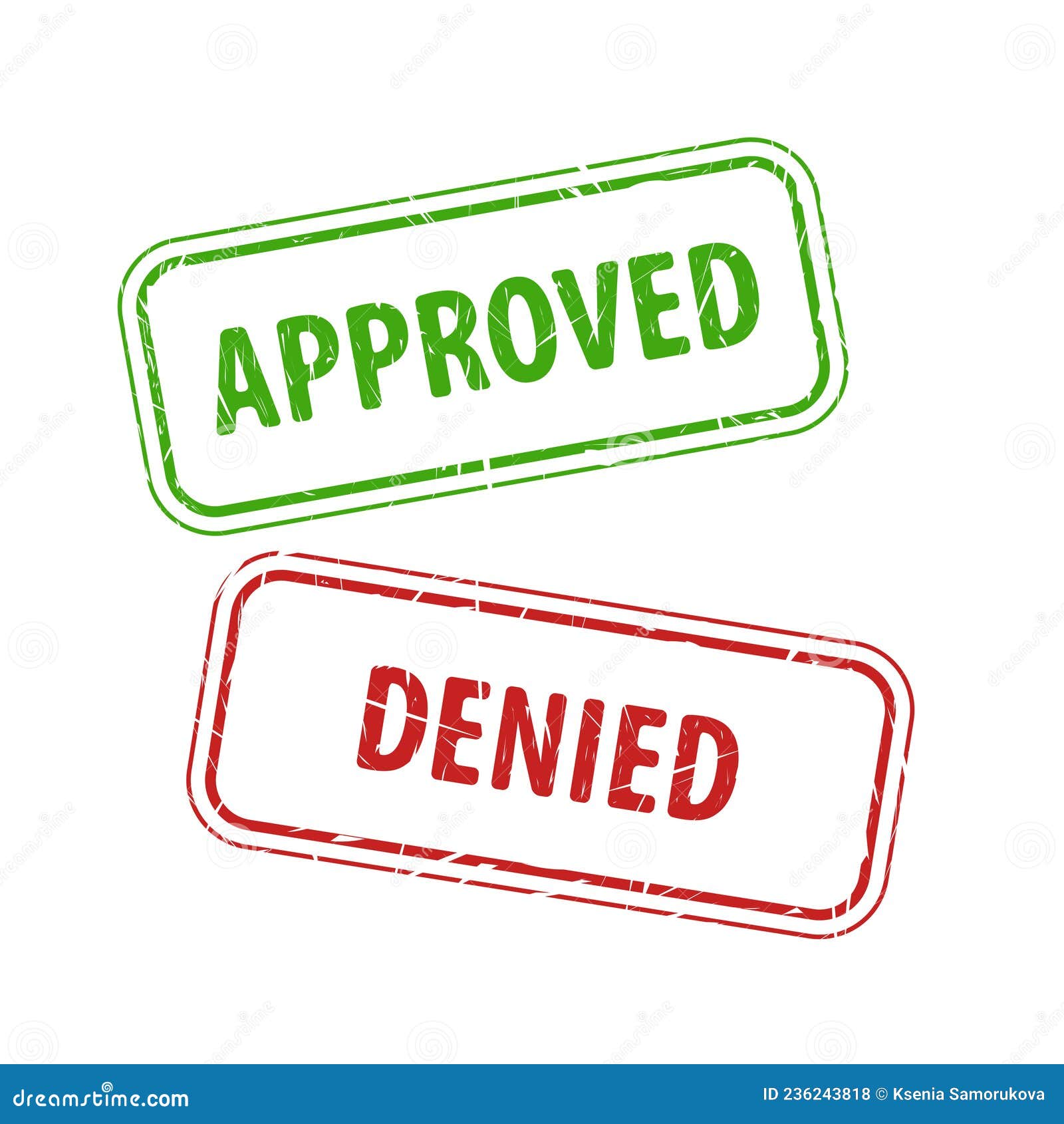 Approved and Denied Vector Stamp Stock Vector - Illustration of access ...