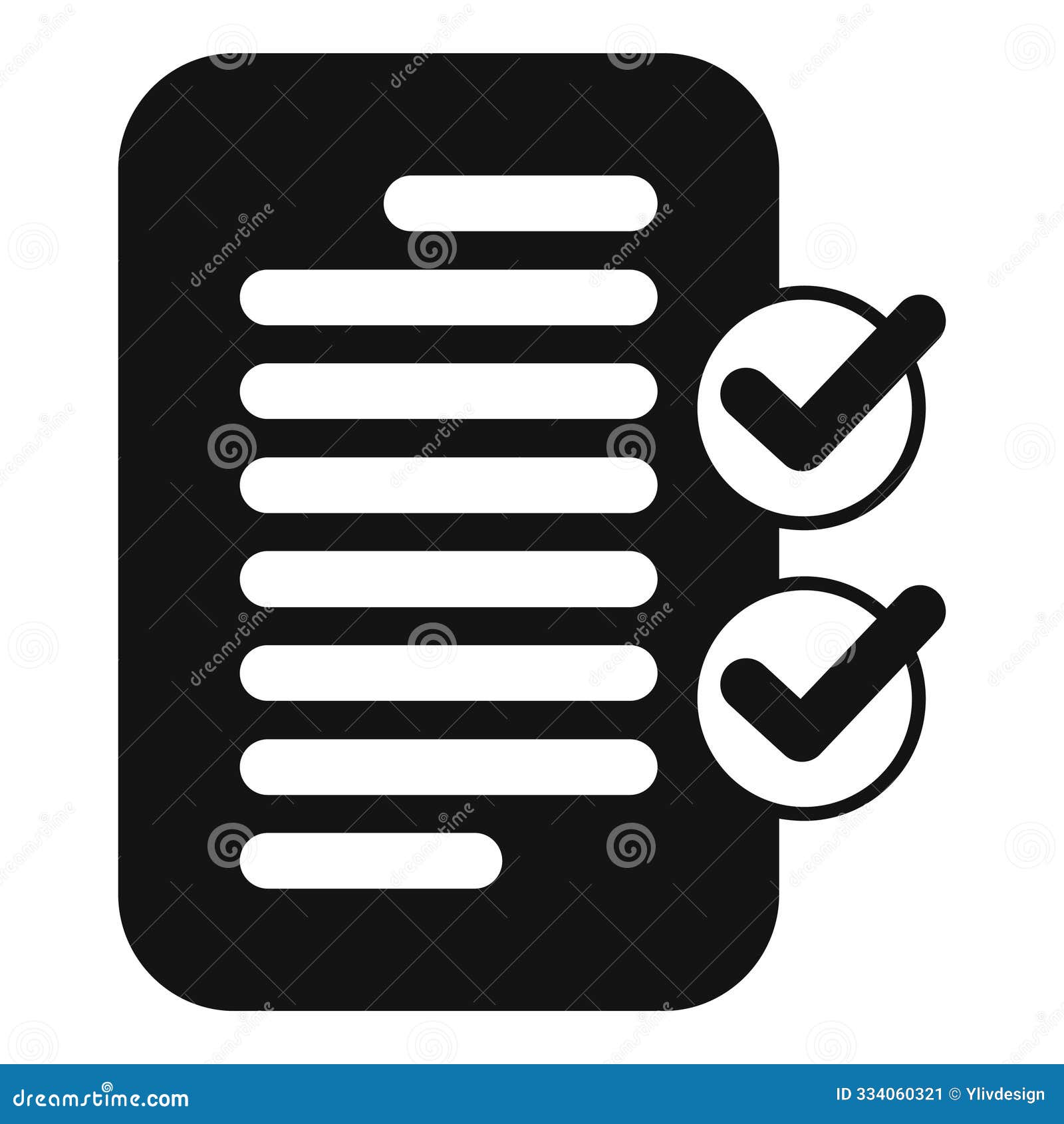 Approved Document with Check Marks Icon Representing Validation Stock ...