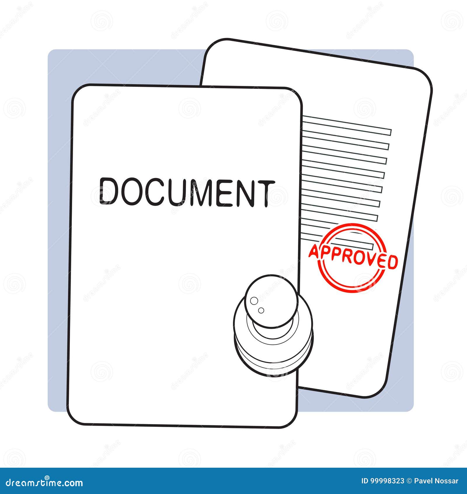 Approved document concept stock vector. Illustration of file - 99998323