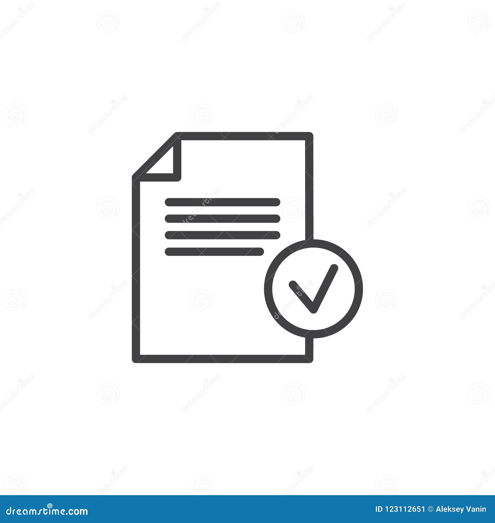 Approved Document File Outline Icon Stock Vector - Illustration of ...