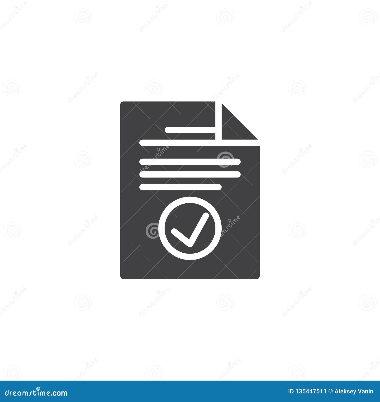 Approved Document File Vector Icon Stock Vector - Illustration of icon ...