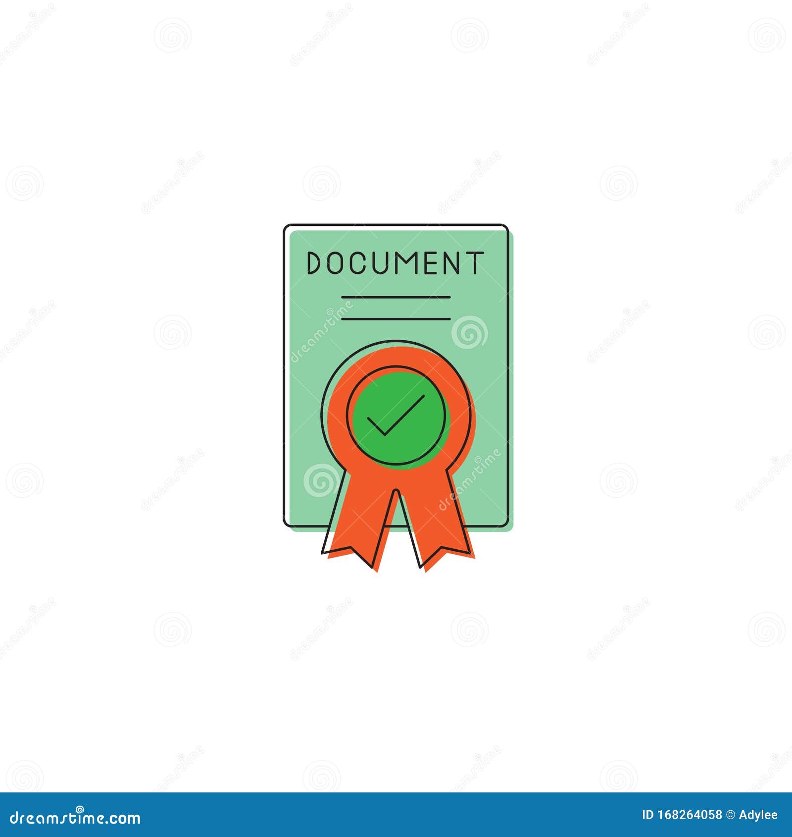 Approved Document File Vector Icon Symbol Isolated on White Background ...