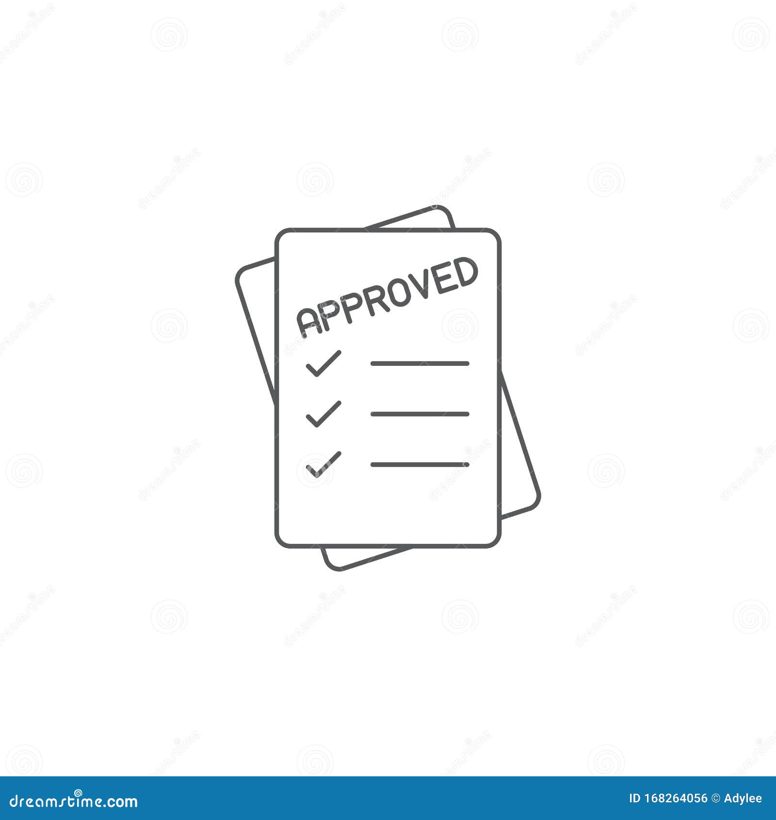 Approved Document Icon In Comic Style. Authorize Cartoon Vector ...