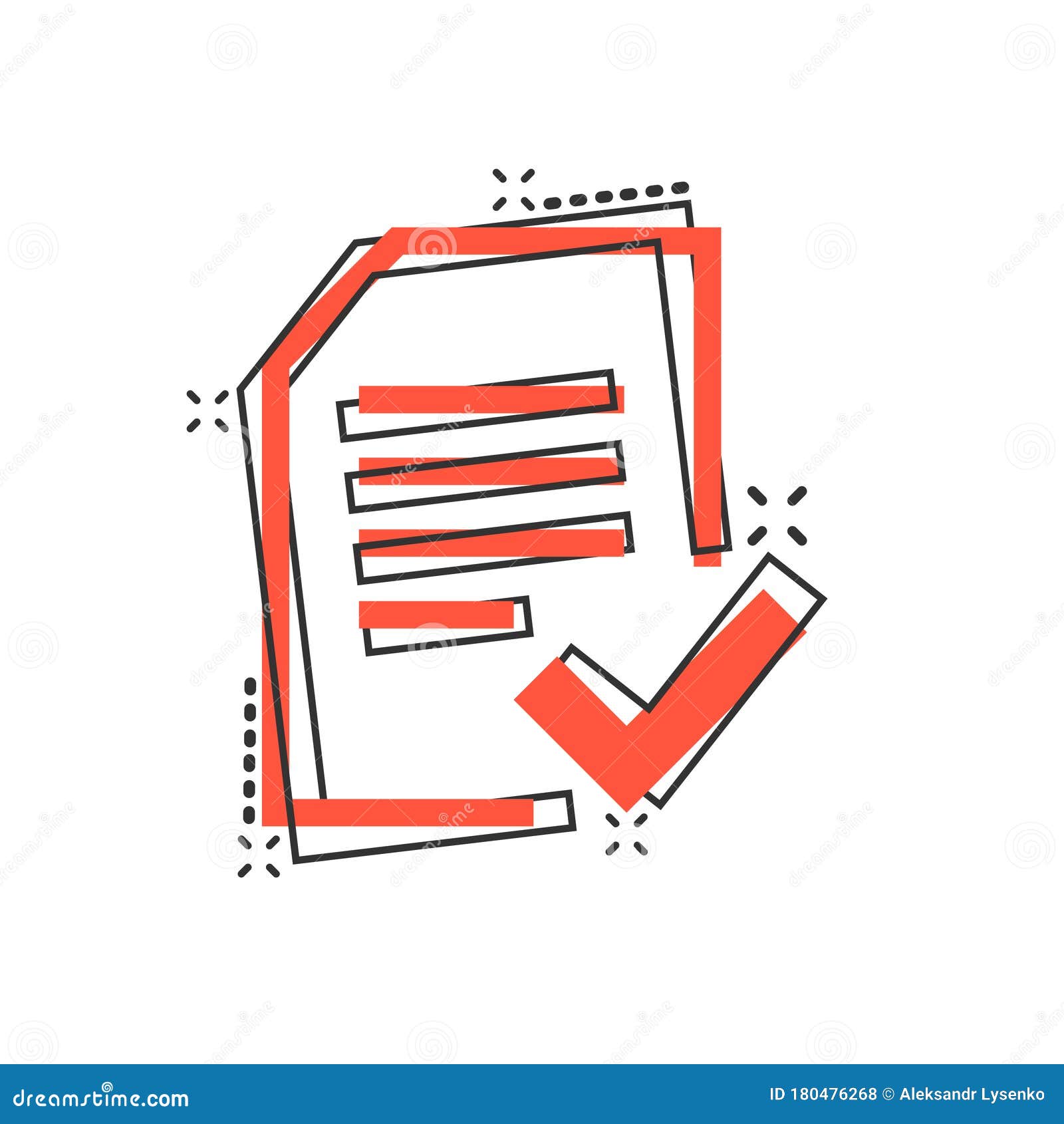 Approved Document Icon In Comic Style. Authorize Cartoon Vector ...