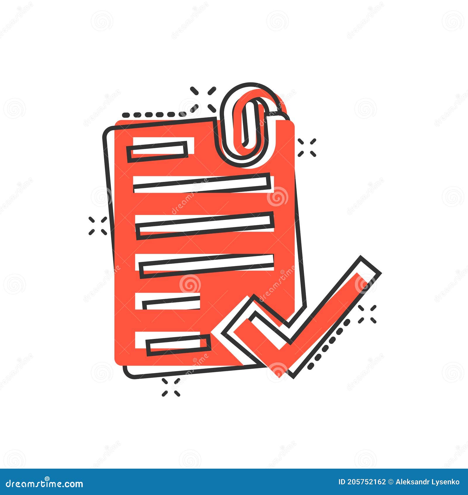 Approved Document Icon In Comic Style. Authorize Cartoon Vector ...