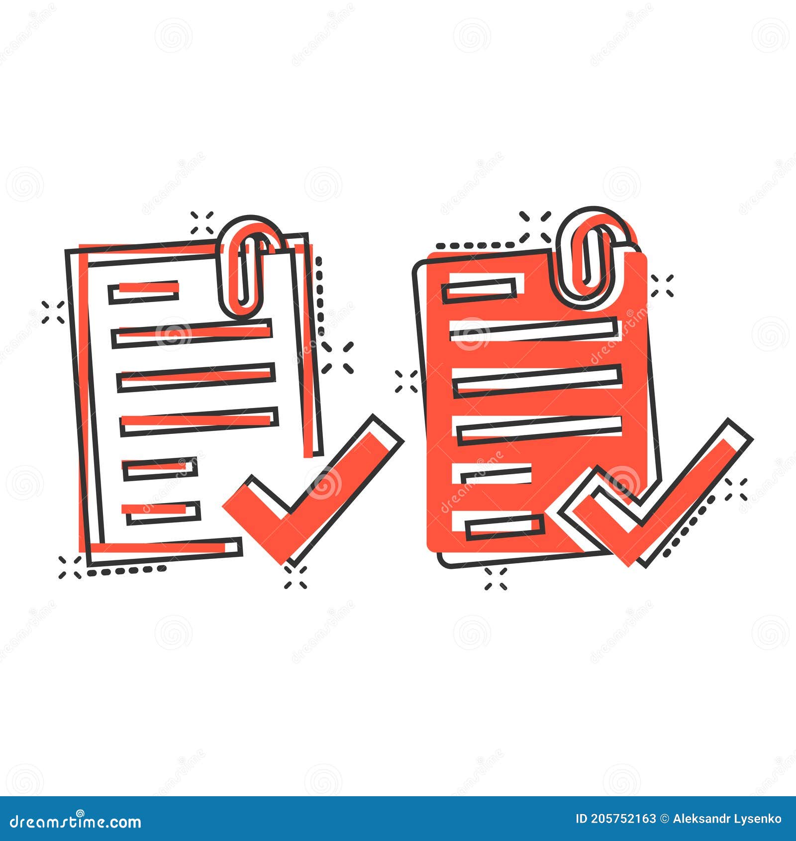 Approved Document Icon In Comic Style. Authorize Cartoon Vector ...