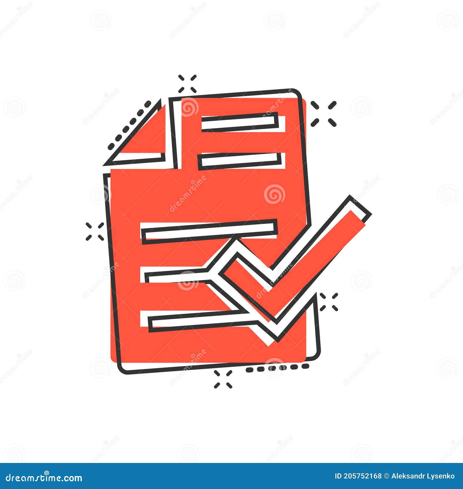 Approved Document Icon in Comic Style. Authorize Cartoon Vector ...